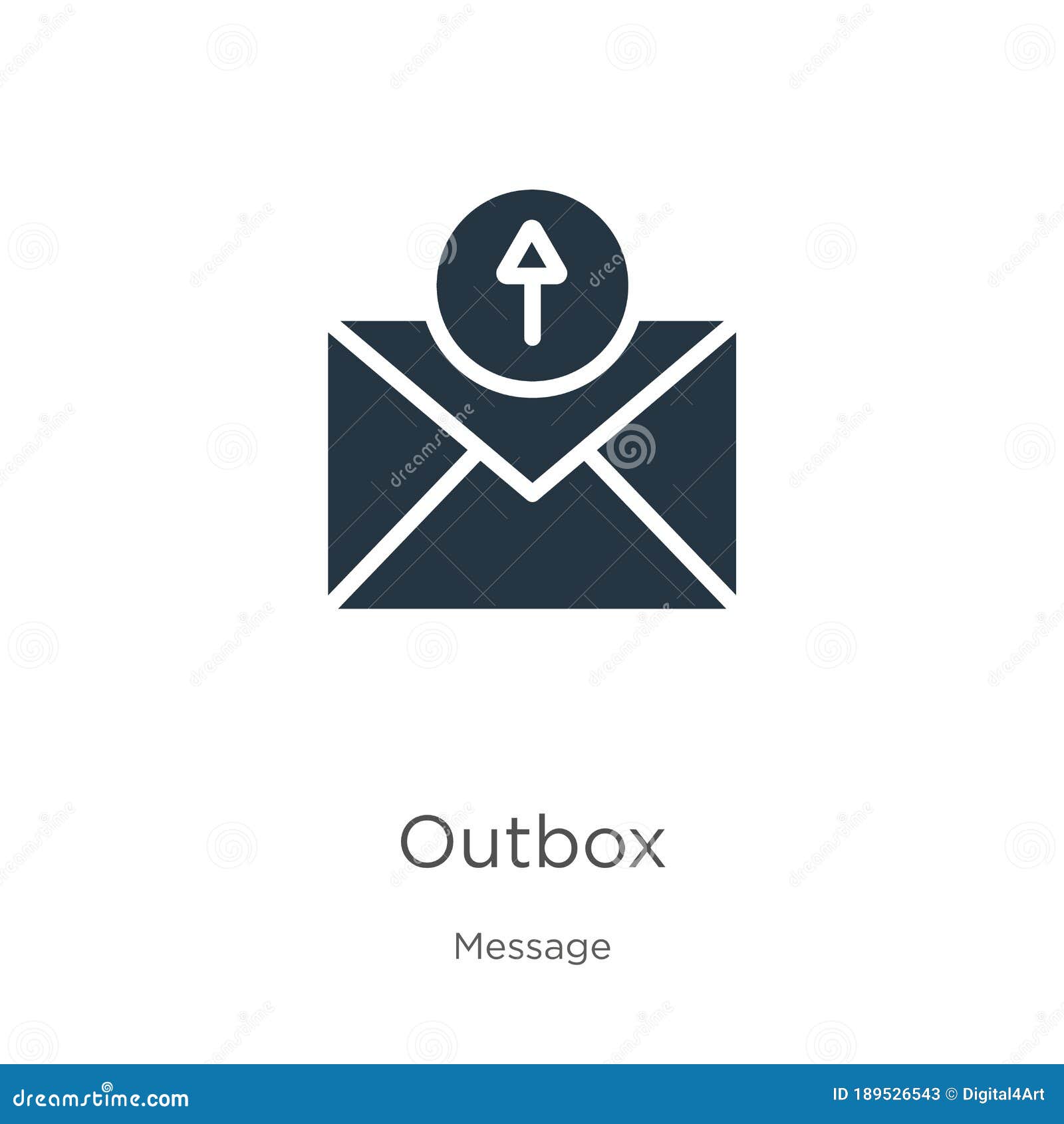 Outbox Icon Vector. Trendy Flat Outbox Icon from Message Collection ...