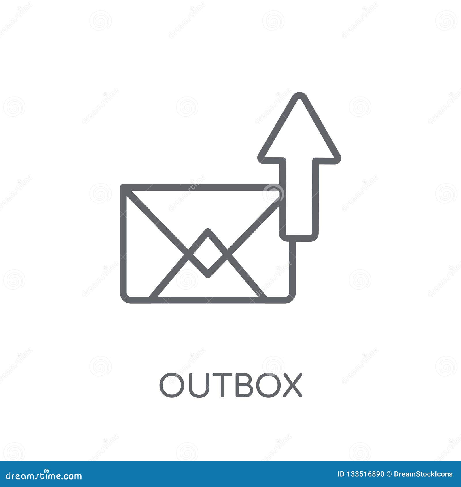 Outbox Linear Icon. Modern Outline Outbox Logo Concept on White Stock ...