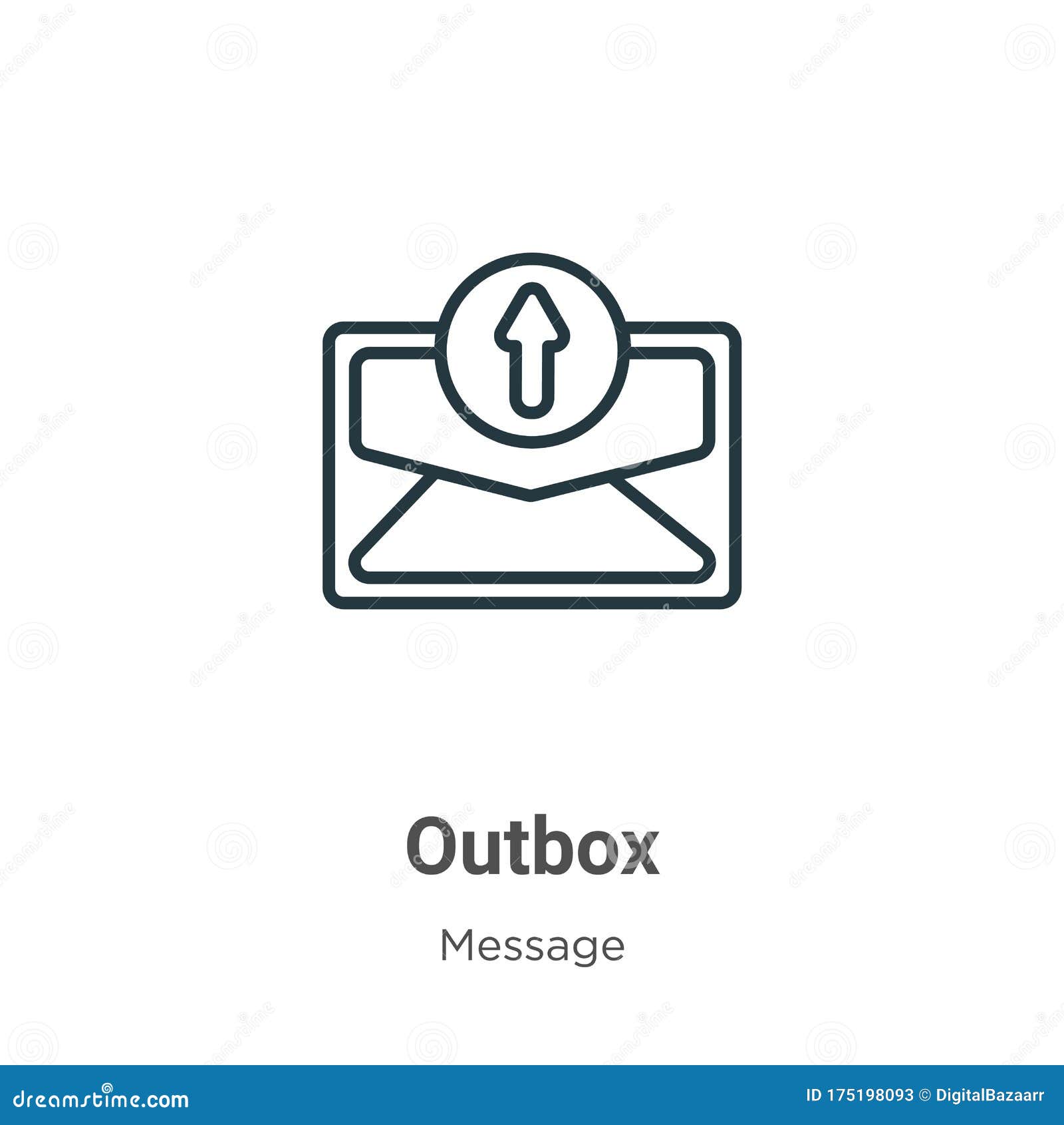 Outline Outbox Vector Icon. Isolated Black Simple Line Element ...