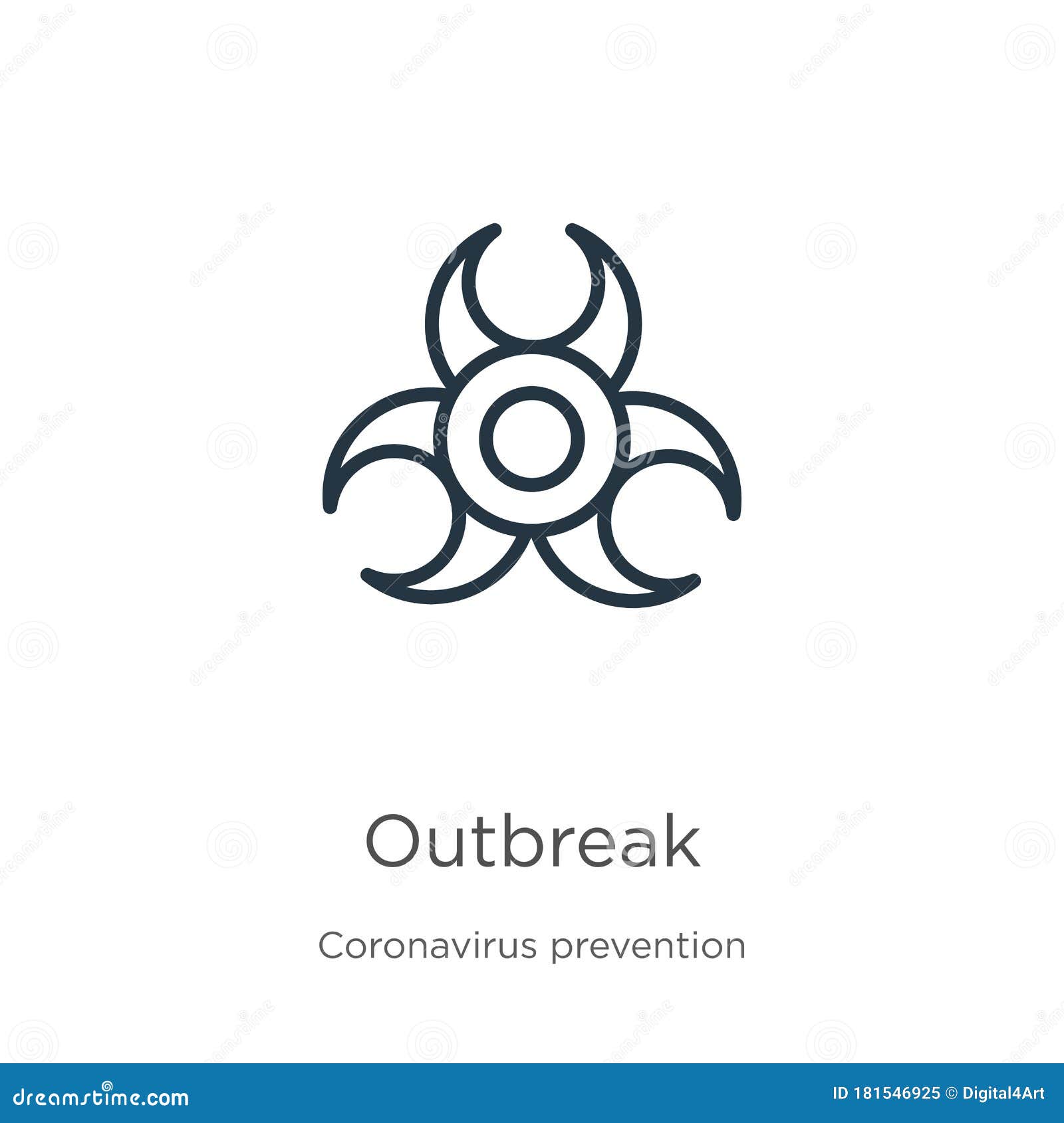 Outbreak Icon. Thin Linear Outbreak Outline Icon Isolated on White ...