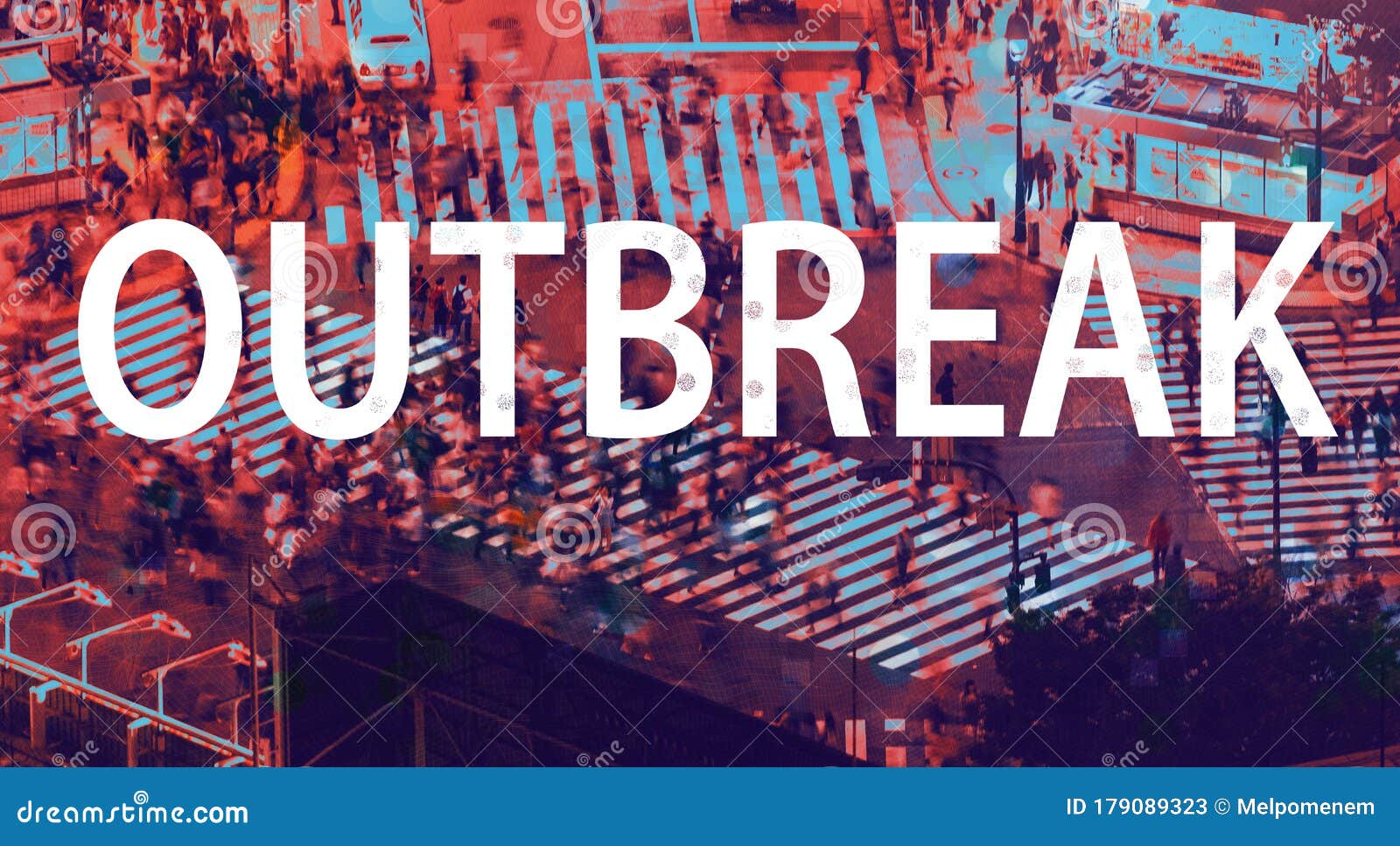 Outbreak Theme with People Crossing an Intersection Stock Illustration ...