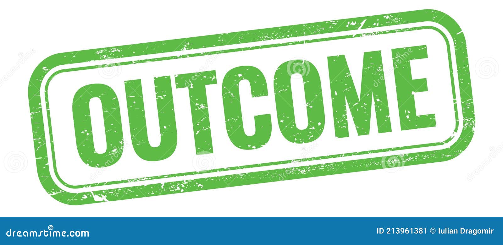 OUTCOME Text on Green Grungy Vintage Stamp Stock Image - Image of sign ...