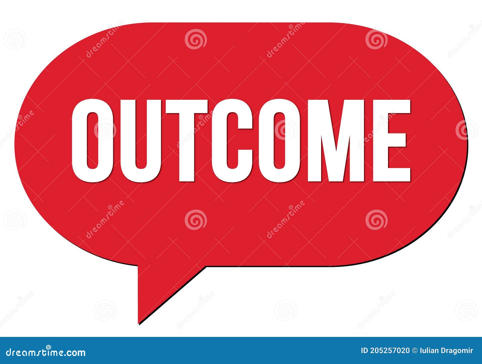 OUTCOME Text Written in a Red Speech Bubble Stock Illustration ...