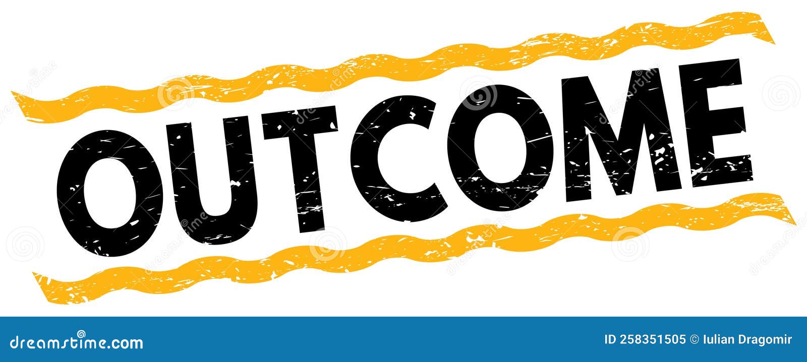OUTCOME Text on Yellow-black Lines Stamp Sign Stock Illustration ...