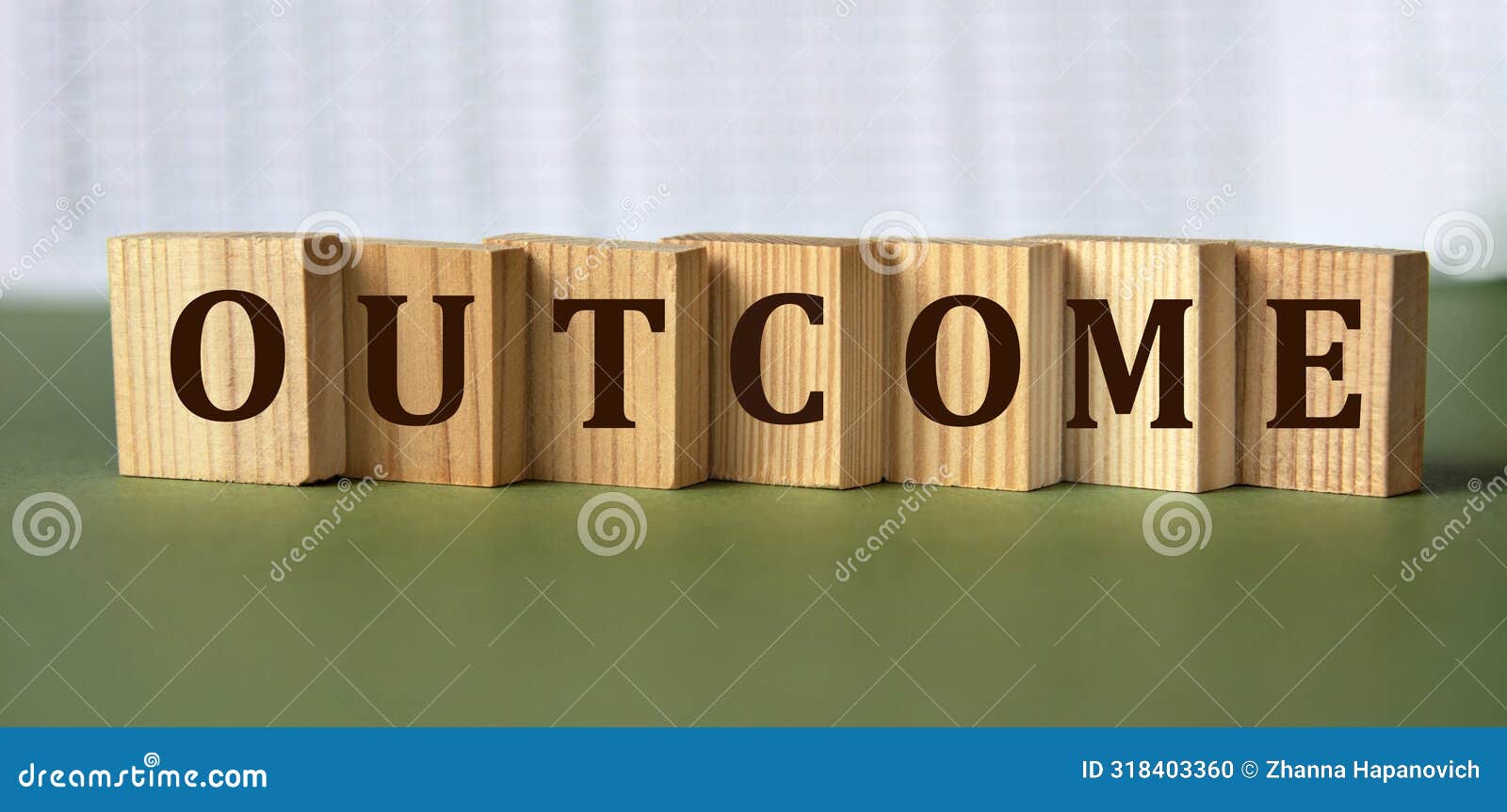 OUTCOME - Word on Wooden Blocks on Light Background Stock Photo - Image ...