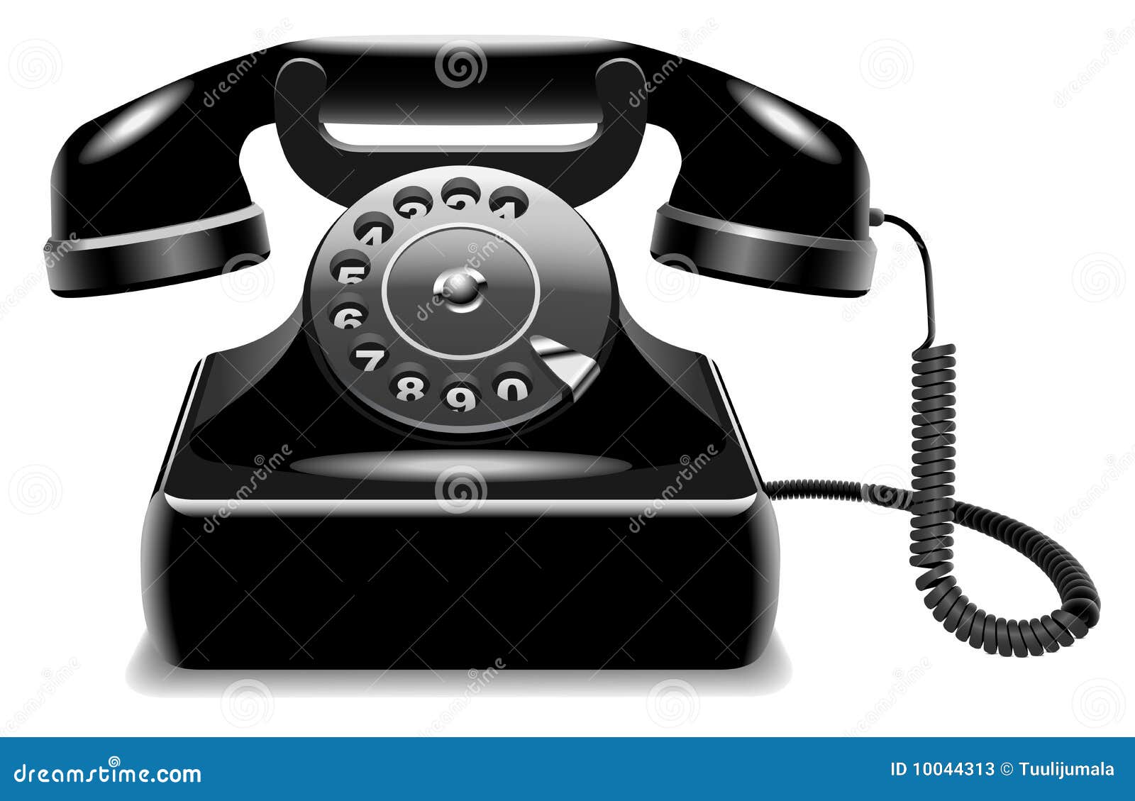Outdated black telephone. stock vector. Illustration of background ...
