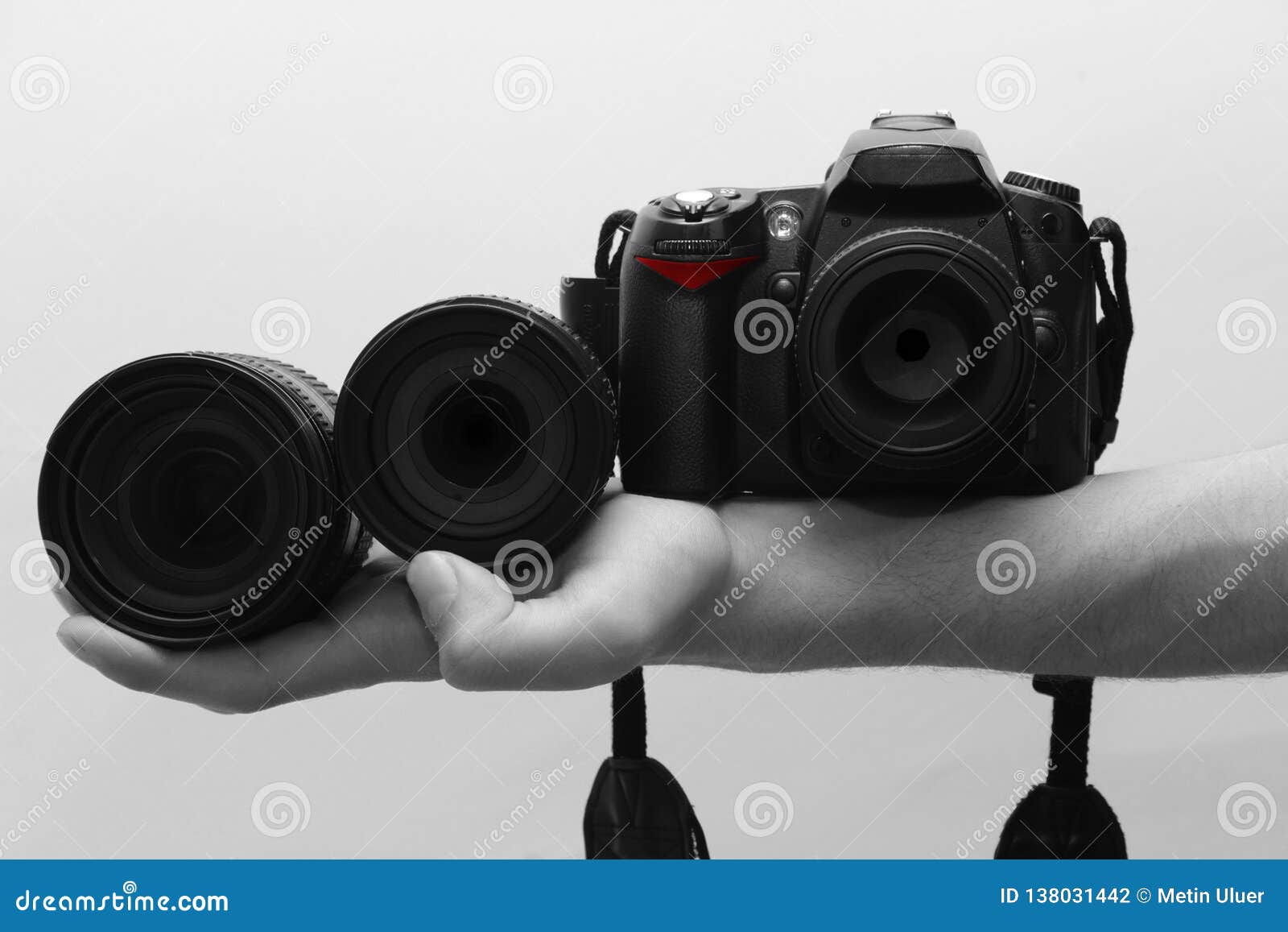 Outdated Cameras on Te Hands Stock Photo - Image of black, mountain ...