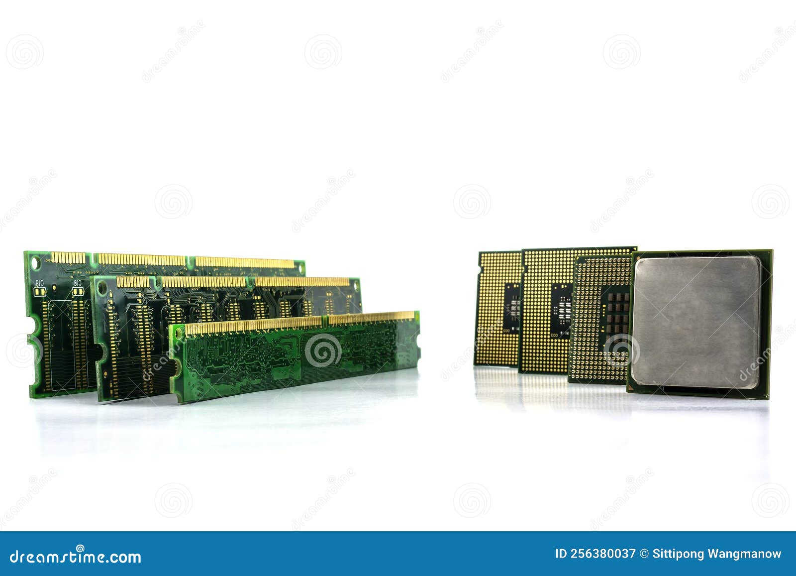 Outdated Computer Parts on a White Background. Stock Image - Image of ...