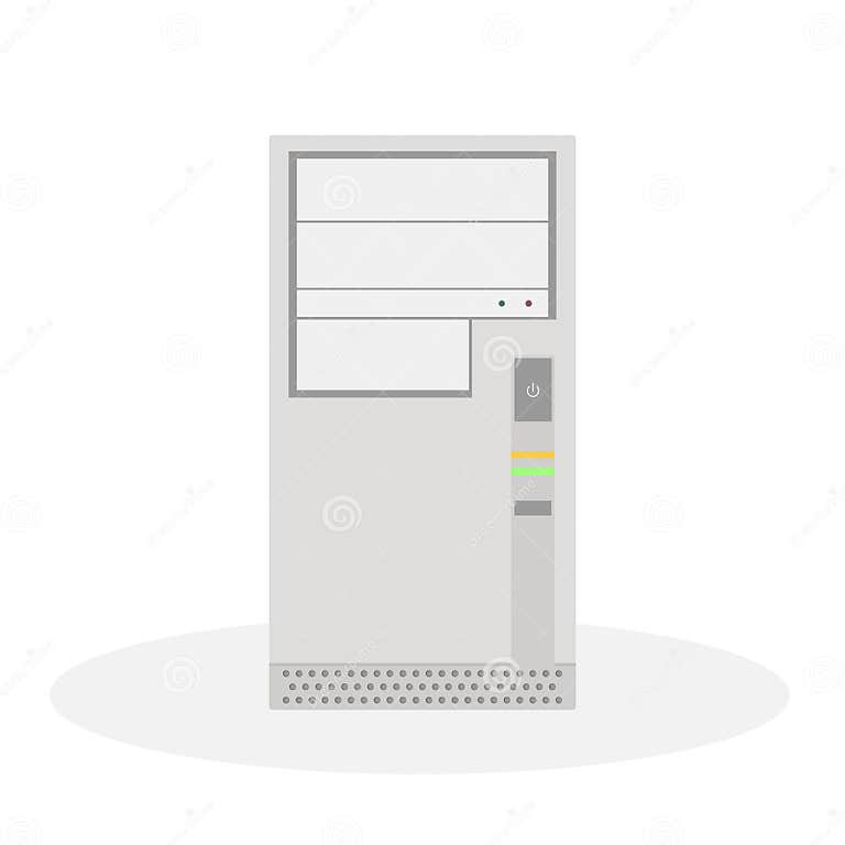 An Outdated Computer System Unit in Gray Tones with Operation ...