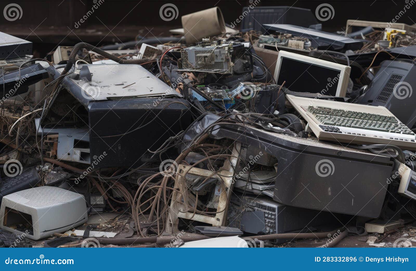 Outdated Electronics Clogging Up Landfills Stock Illustration ...