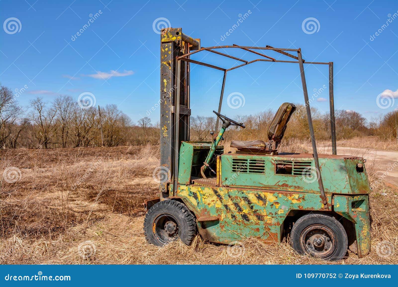 The Outdated Equipment Left on the Street. Stock Photo - Image of work ...