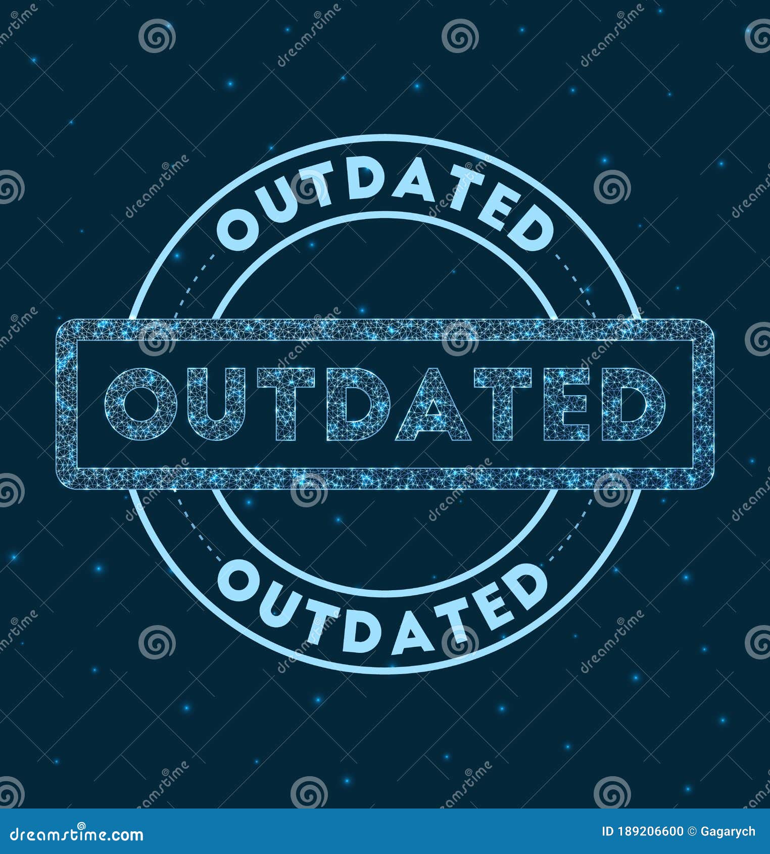 Outdated. Glowing Round Badge Stock Vector - Illustration of contour ...