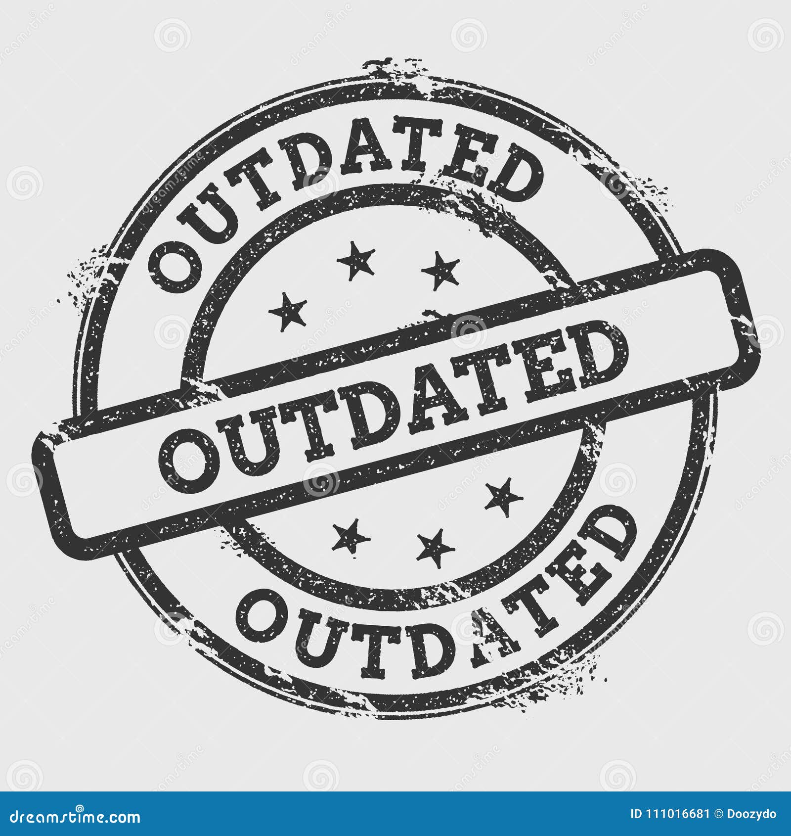 Outdated Rubber Stamp Isolated on White. Stock Vector - Illustration of ...