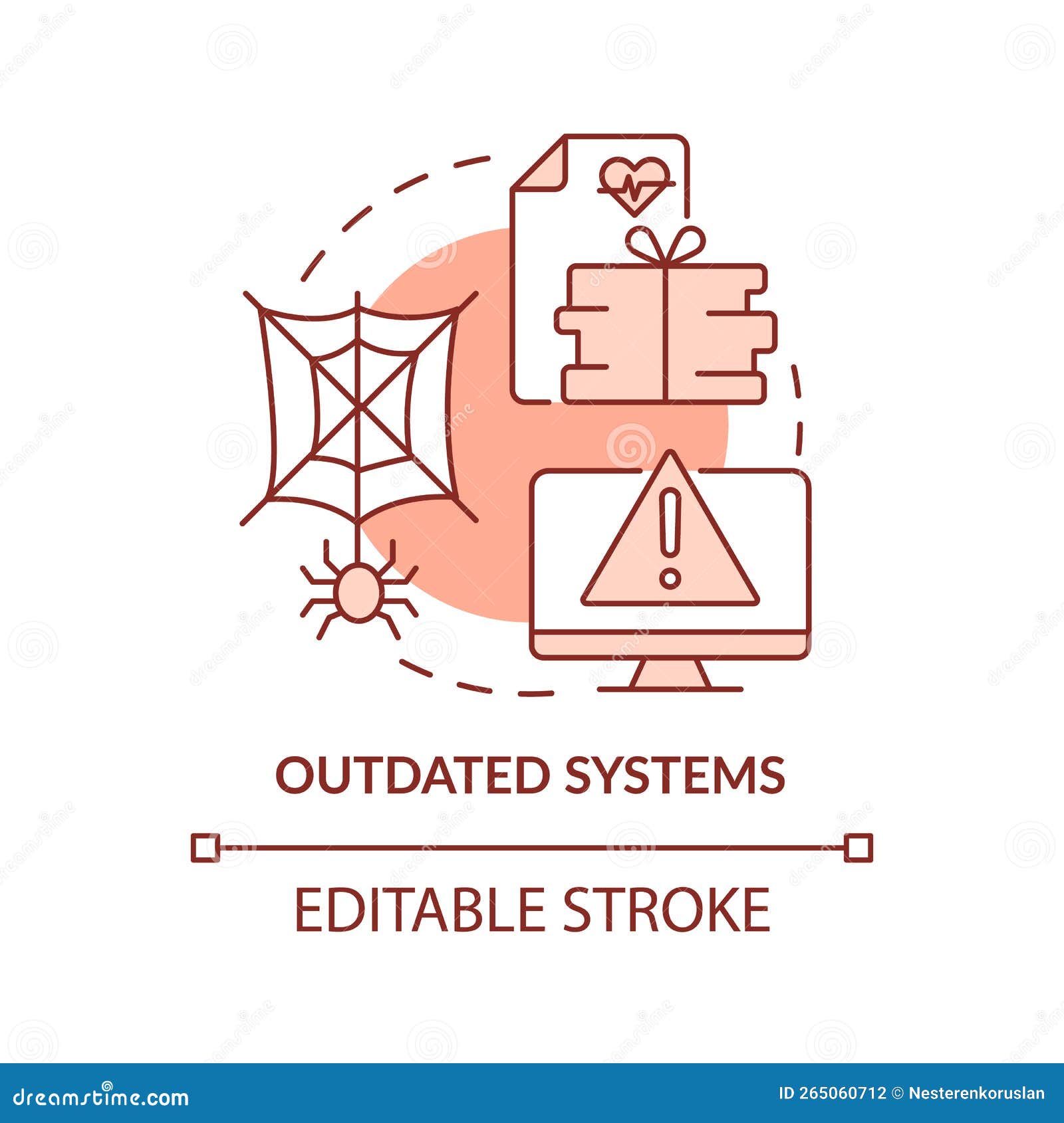 Outdated Systems Red Concept Icon Stock Illustration - Illustration of ...