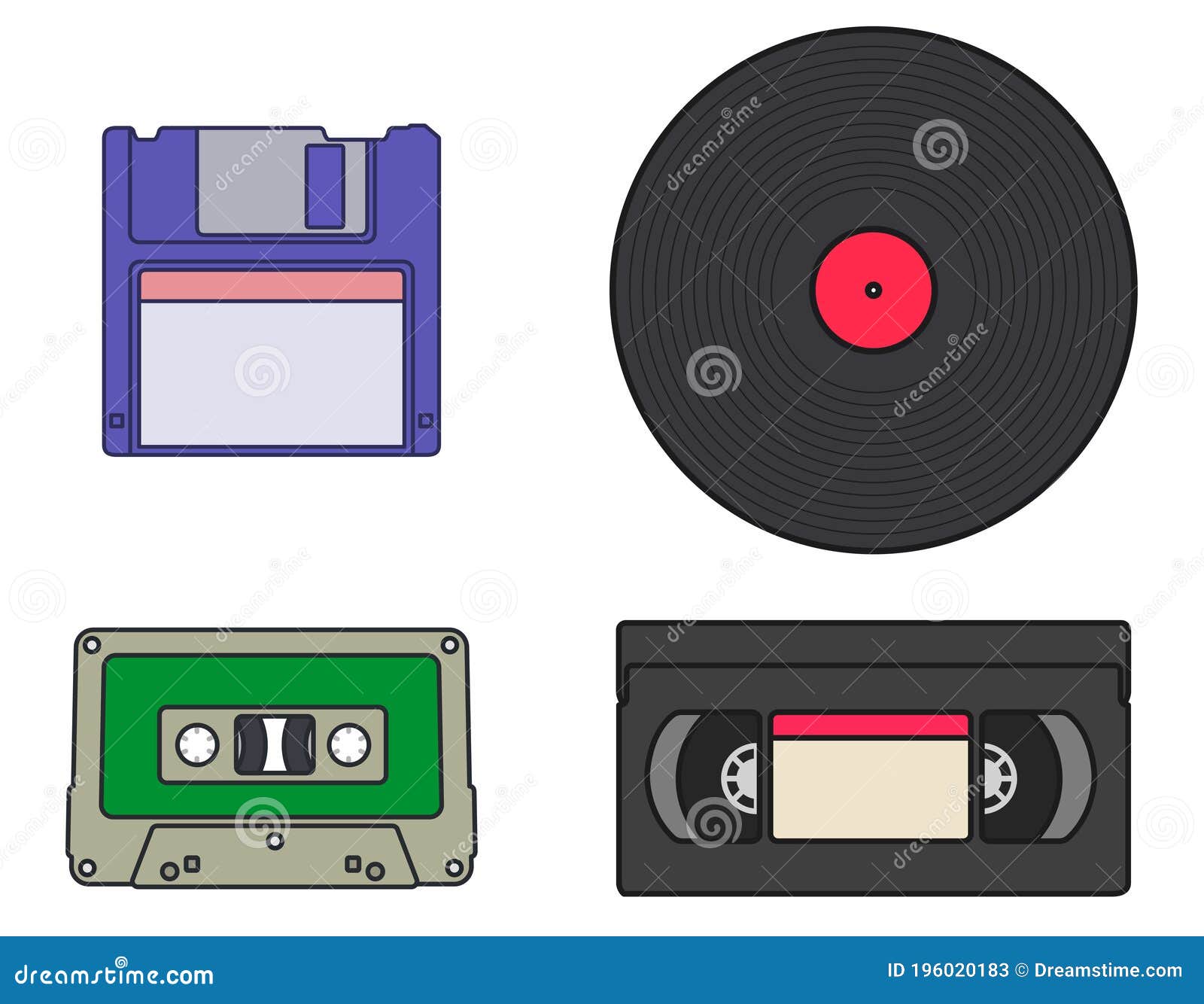 Outdated Technologies in Lineal Color Style. Stock Vector ...