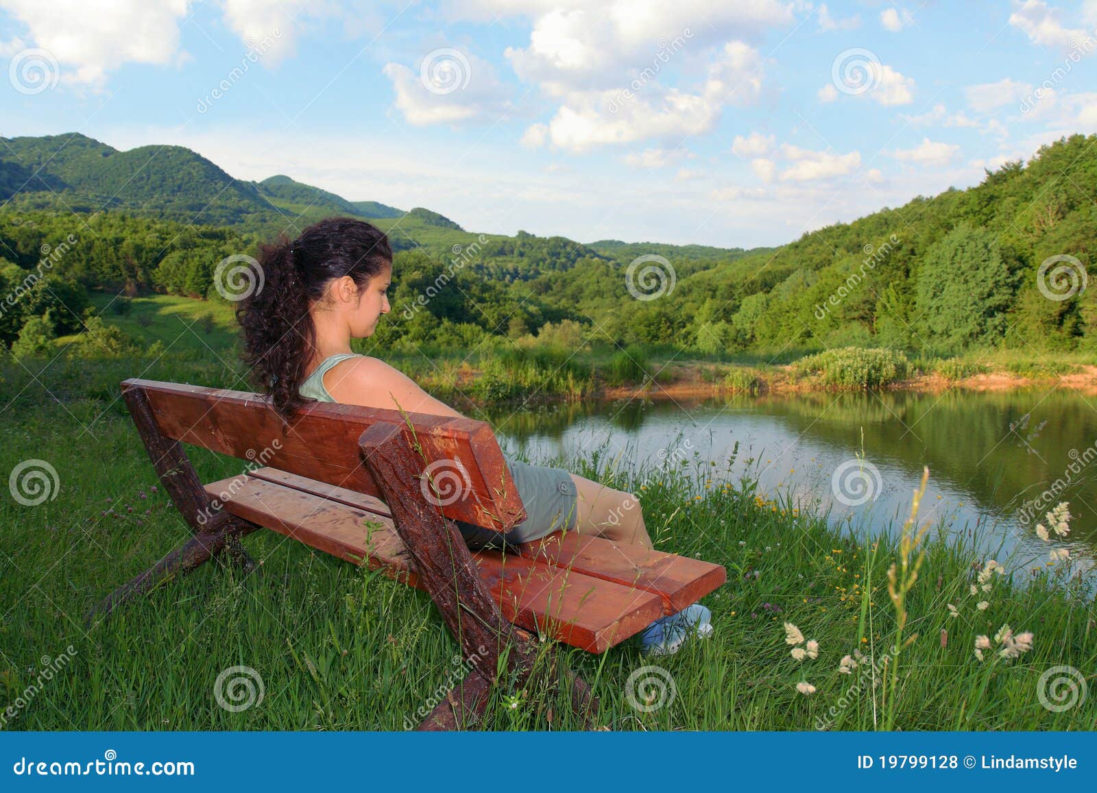 Outdoor stock photo. Image of sitting, evening, clouds - 19799128
