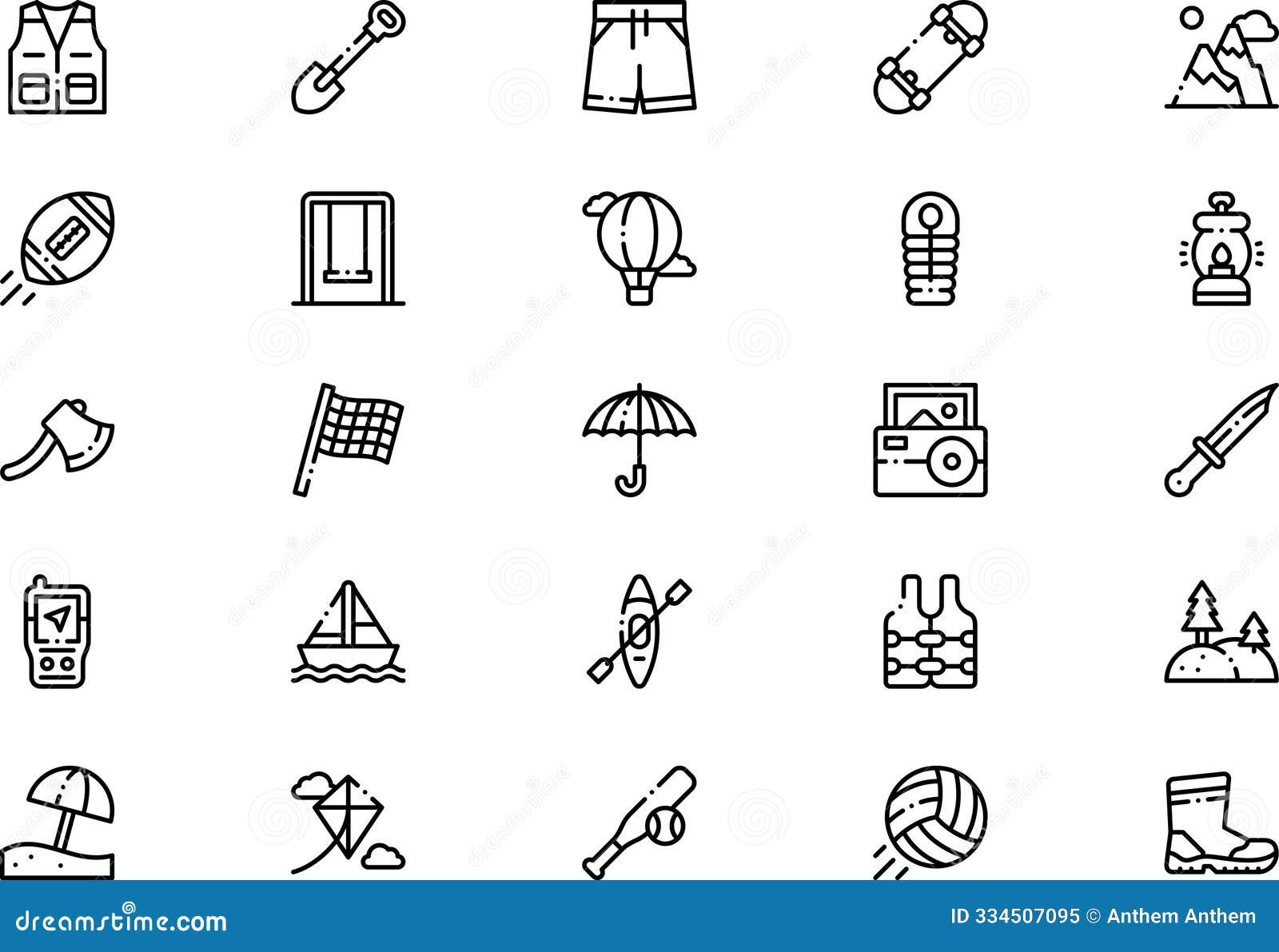 Outdoor Activities Icons Collection is a Vector Illustration with ...
