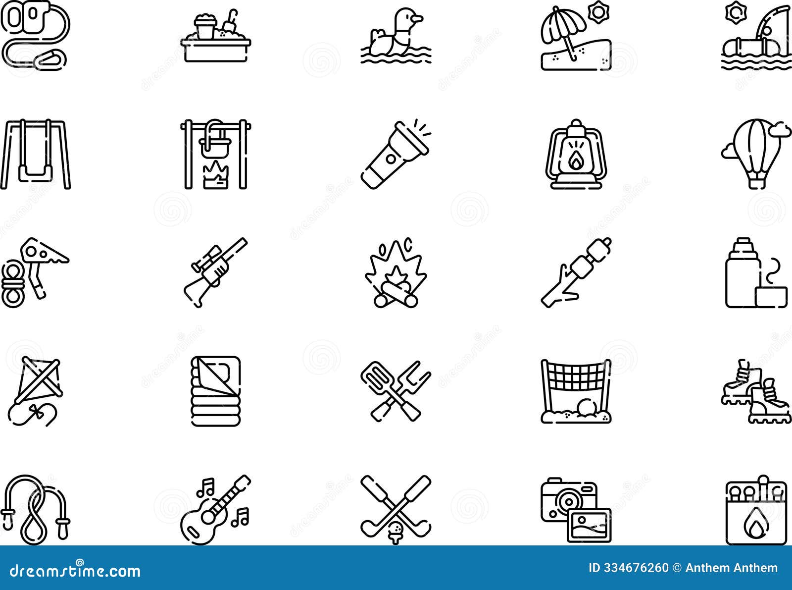 Outdoor Activities Icons Collection is a Vector Illustration with ...