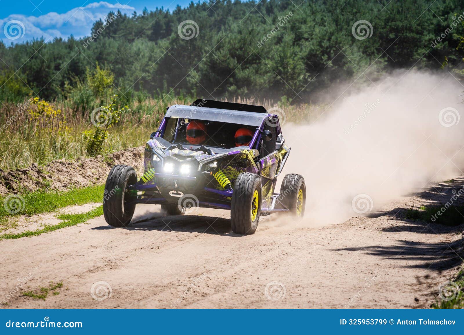 Outdoor Activities UTV Buggy on Dusty Track. 4x4, Extreme, Adrenalin ...