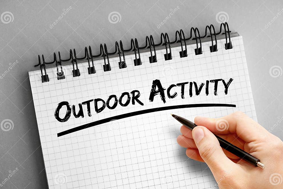 Outdoor Activity Text on Notepad, Concept Background Stock Image ...
