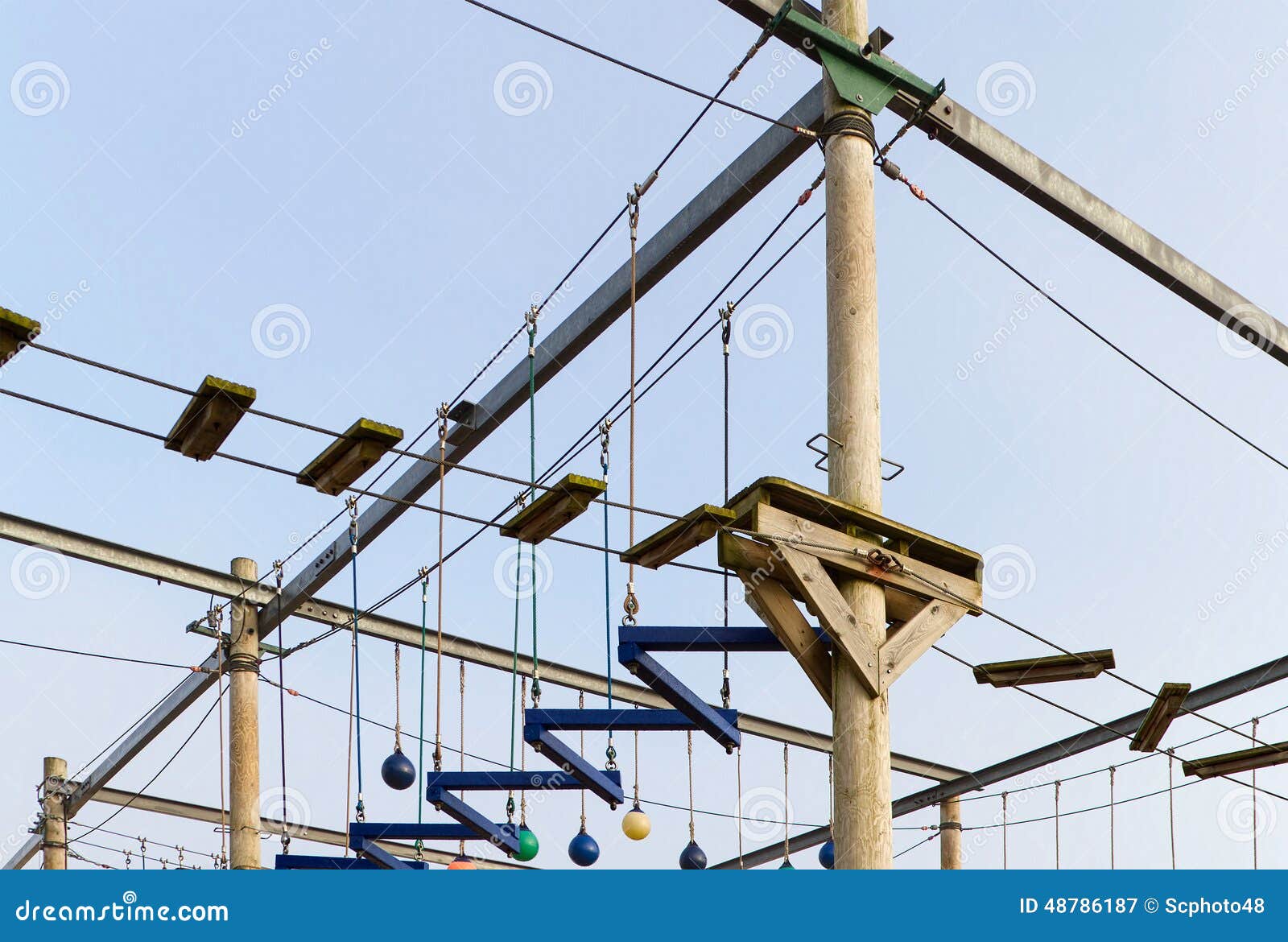 Outdoor Adventure Climbing Equipment Stock Image - Image of obstacle ...