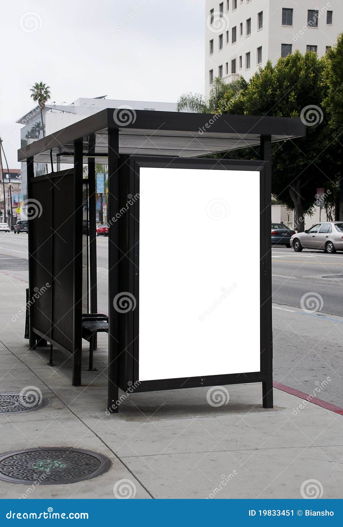 Advertising Billboard. Portrait Of Happy Black Guy Pointing At White ...