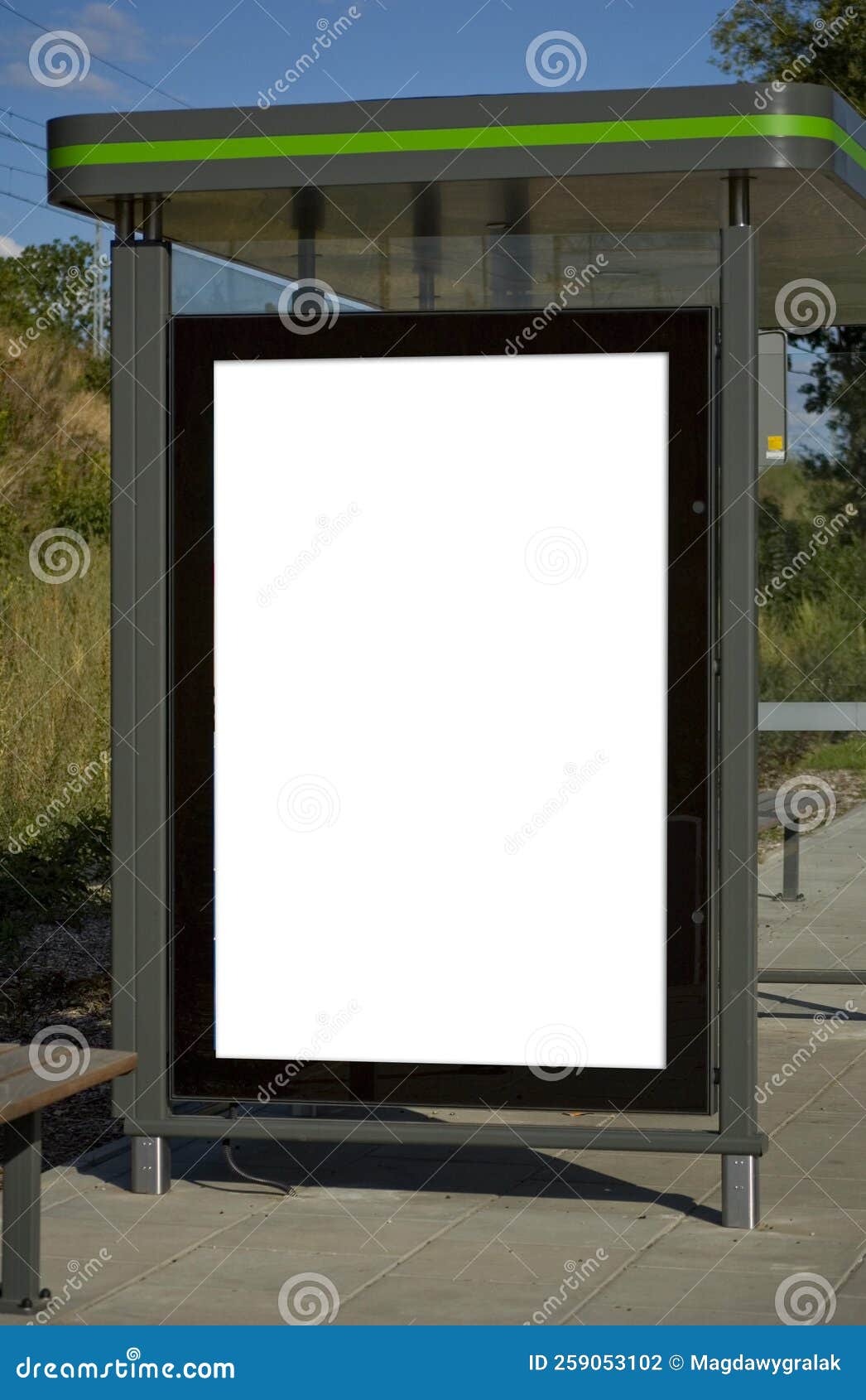 Outdoor Advertising Billboard at the Bus Stop. Stock Photo - Image of ...