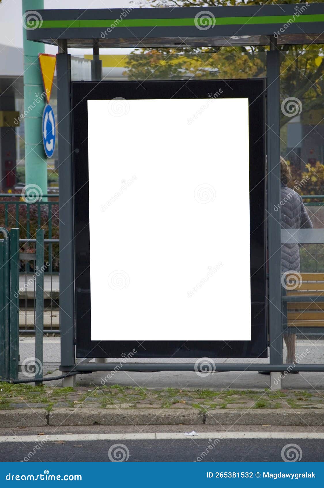 Outdoor Advertising Billboard at the Tram Stop. Stock Photo - Image of ...