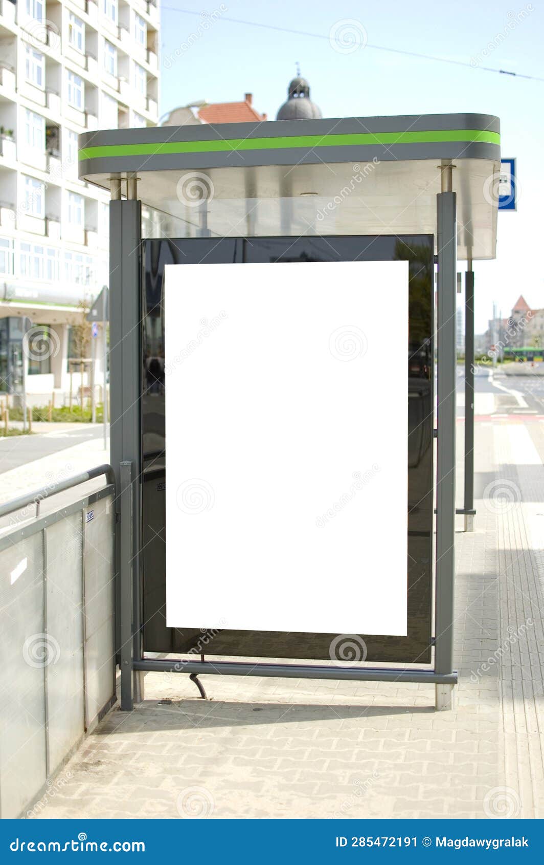 Outdoor Advertising Billboard at the Tram Stop Stock Image - Image of ...