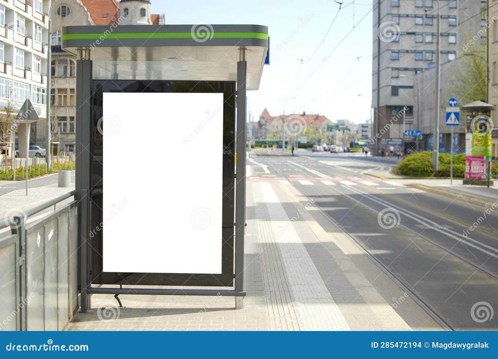 Outdoor Advertising Billboard at the Tram Stop Stock Photo - Image of ...