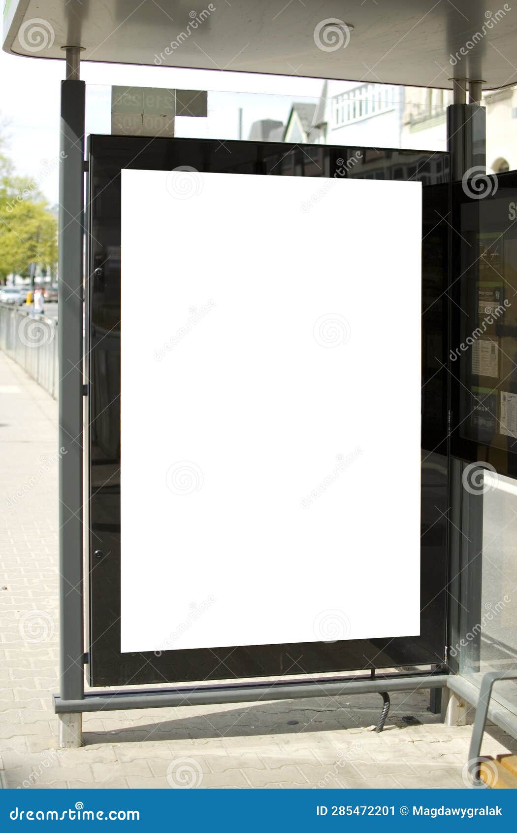 Outdoor Advertising Billboard at the Tram Stop Stock Image - Image of ...