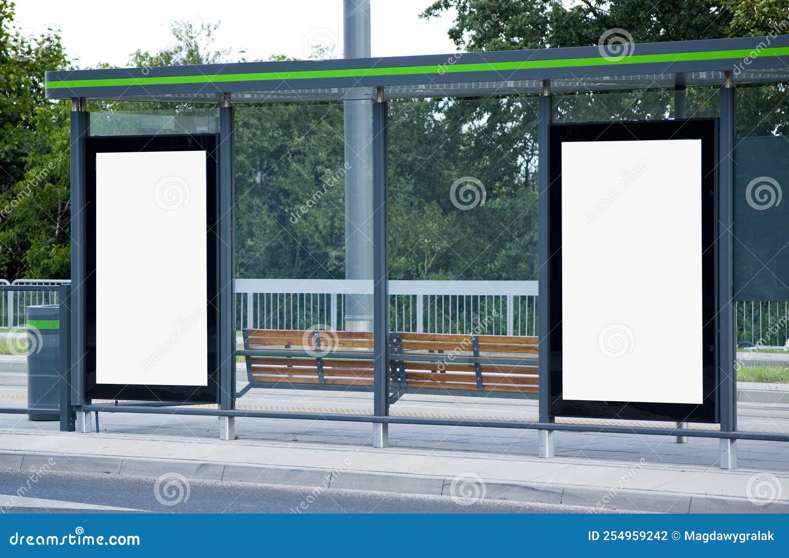 Outdoor Advertising Billboards at the Bus Stop Stock Photo - Image of ...