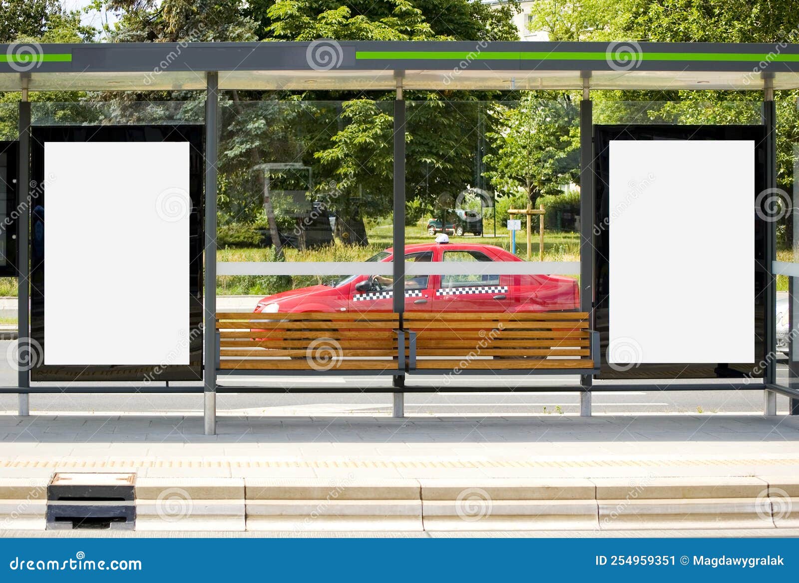 Outdoor Advertising Billboards at the Bus Stop Stock Image - Image of ...