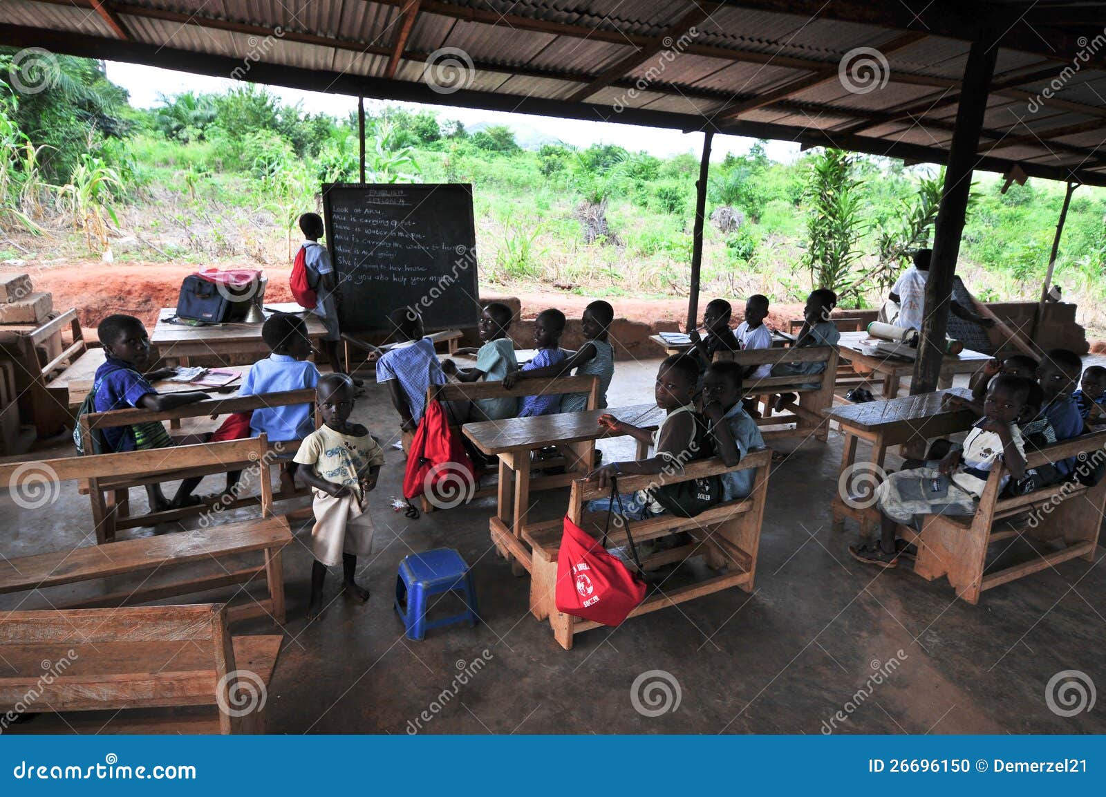 Outdoor African Elementary School Classroom Editorial Image - Image of ...