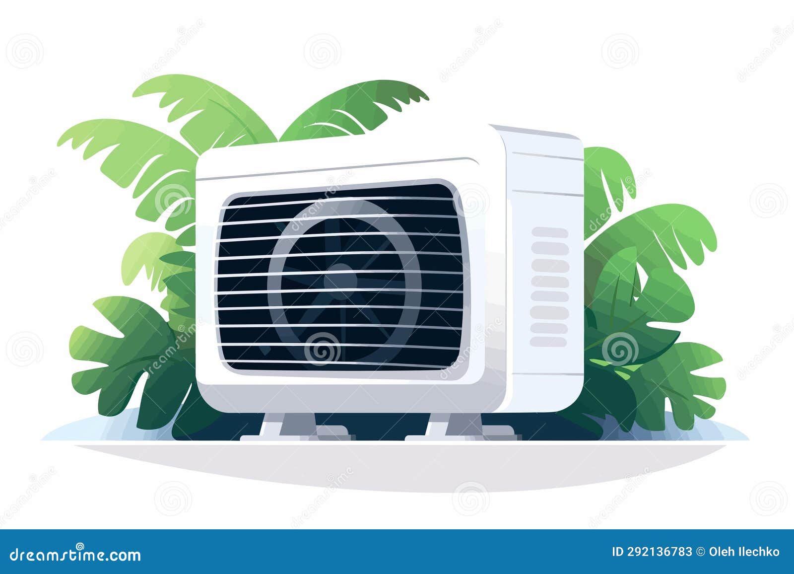 Outdoor Air Conditioner Vector Flat Vector Style Illustration Stock ...
