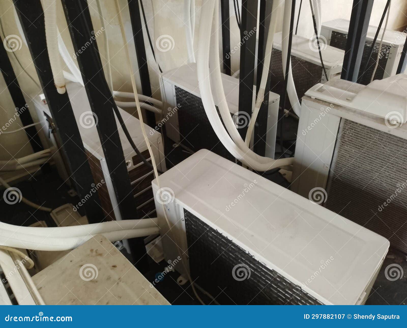 Outdoor Air Conditioning Collection of Air Conditioning Systems Stock ...