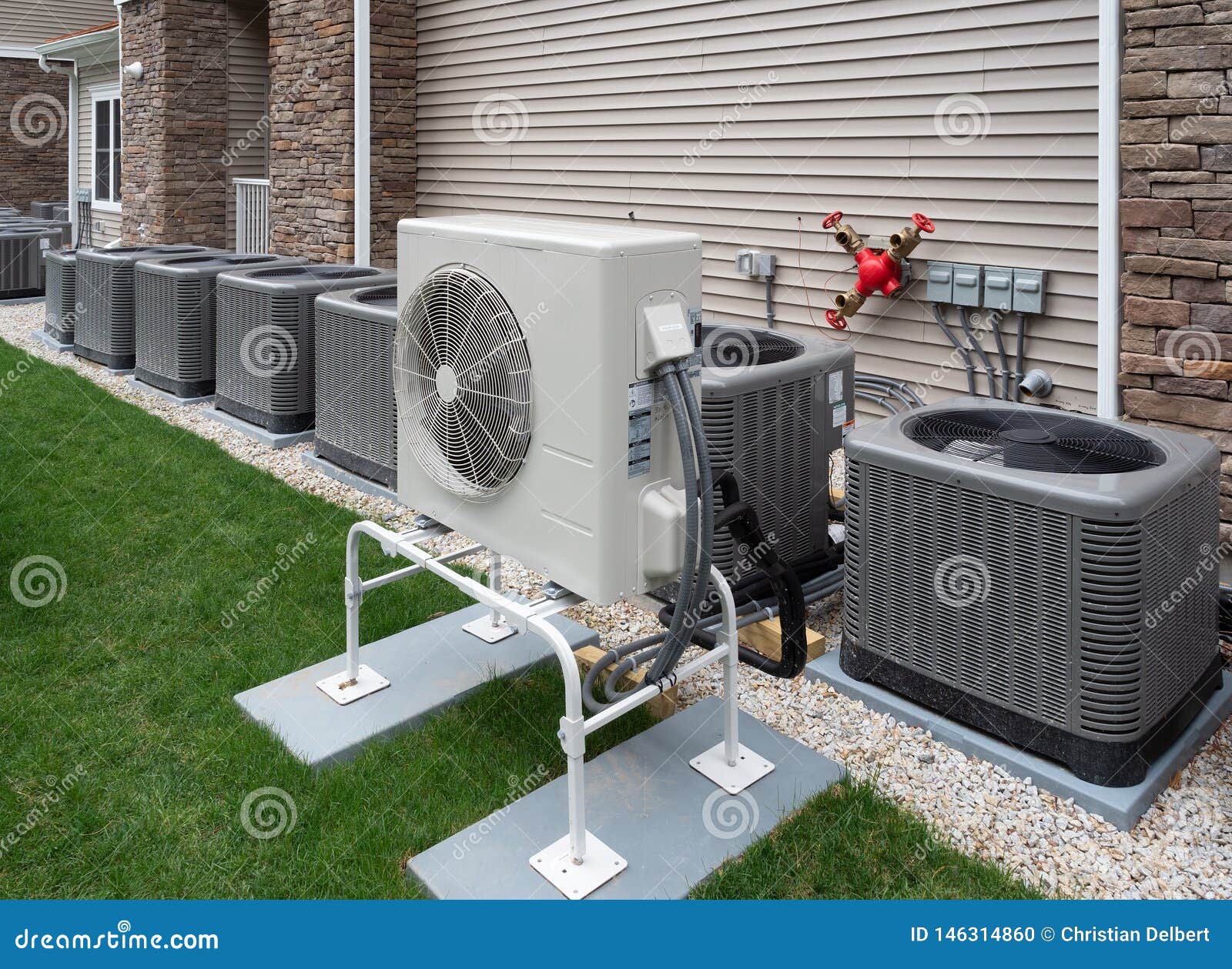 Outdoor Air Conditioning and Heat Pump Units Stock Photo - Image of ... Outdoor Air Conditioning and Heat Pump Units Stock Photo - Image of ...