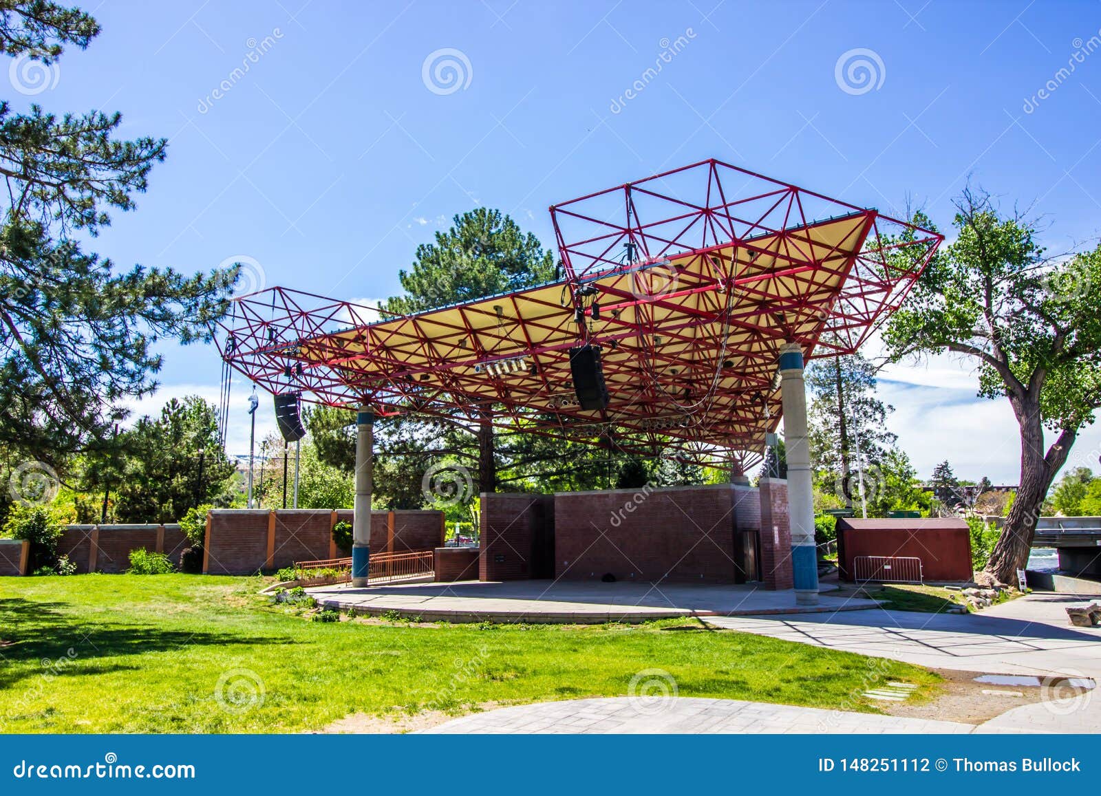 Outdoor Amphitheater Stage in Springtime Stock Photo - Image of ...
