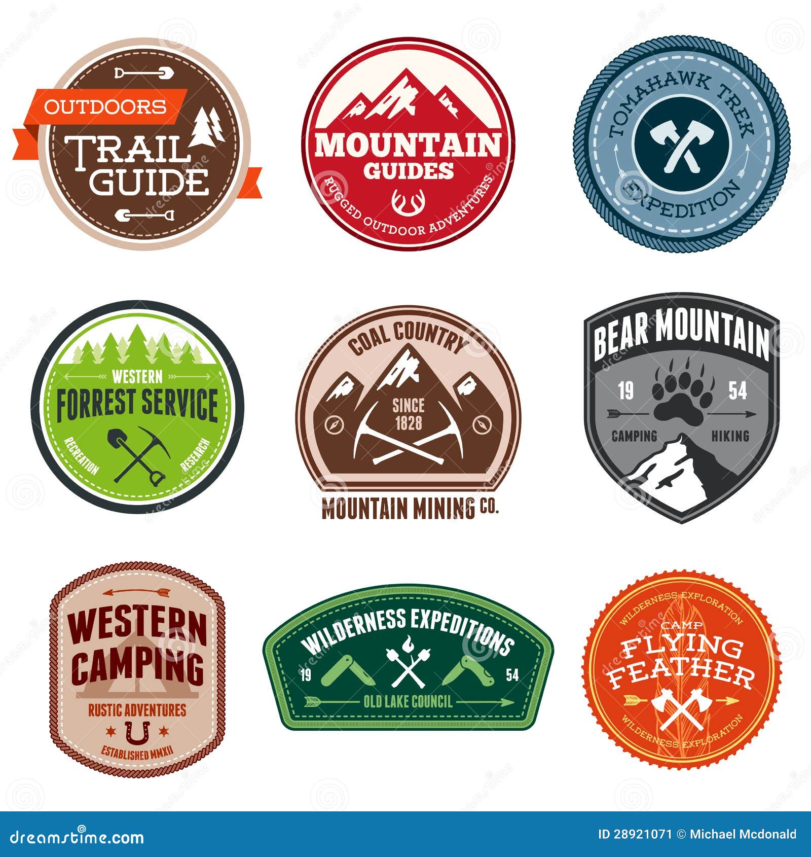 Outdoor badges stock vector. Illustration of nostalgia - 28921071