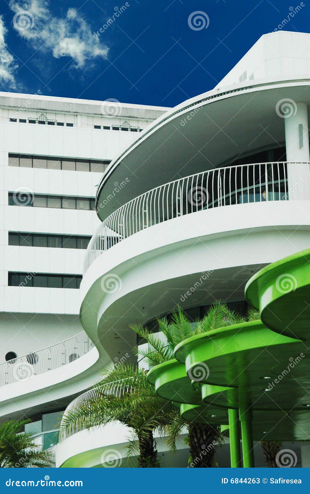 Outdoor Balcony Mall Architecture Stock Image - Image of level, white ...