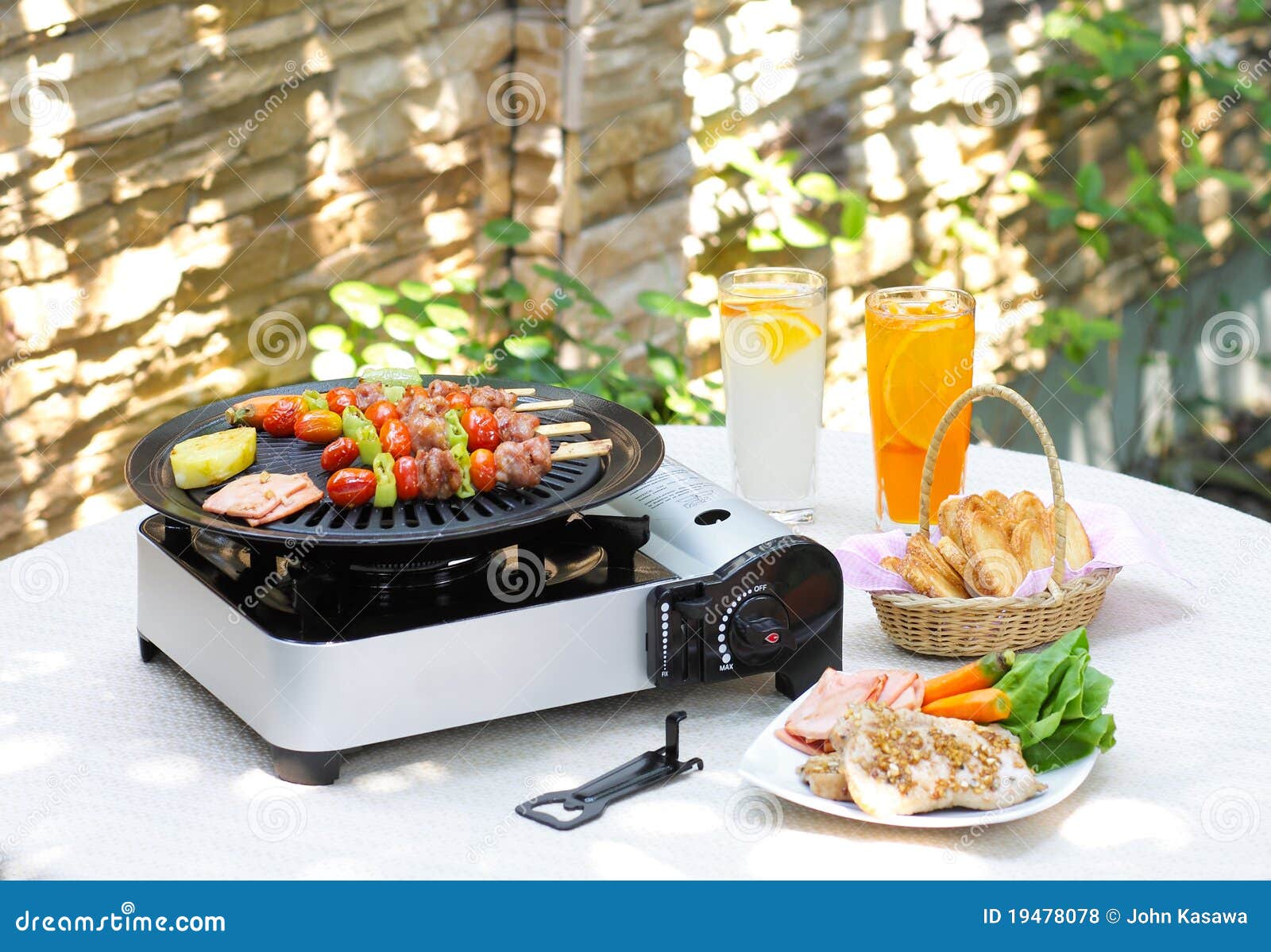 Outdoor barbecue set stock photo. Image of meal, orange - 19478078
