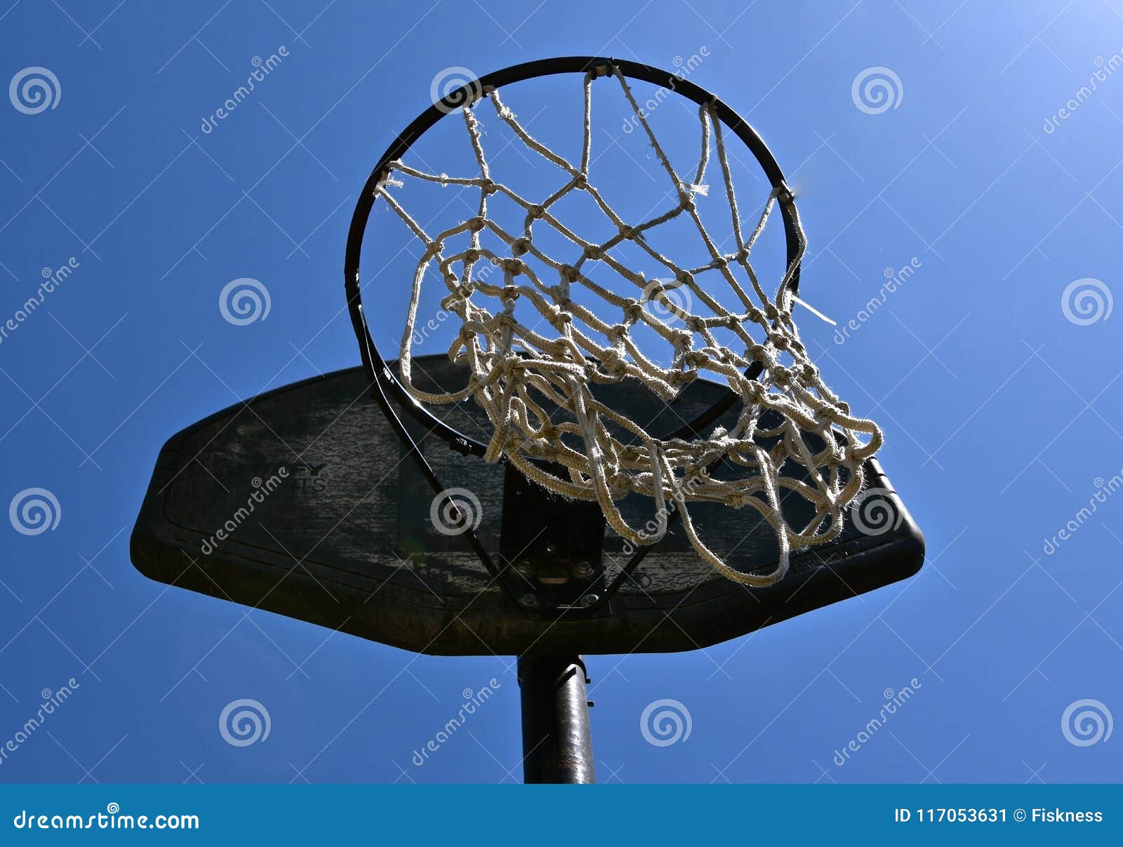 Outdoor Basketball Net Hangs from a Rim Stock Image - Image of basket ...