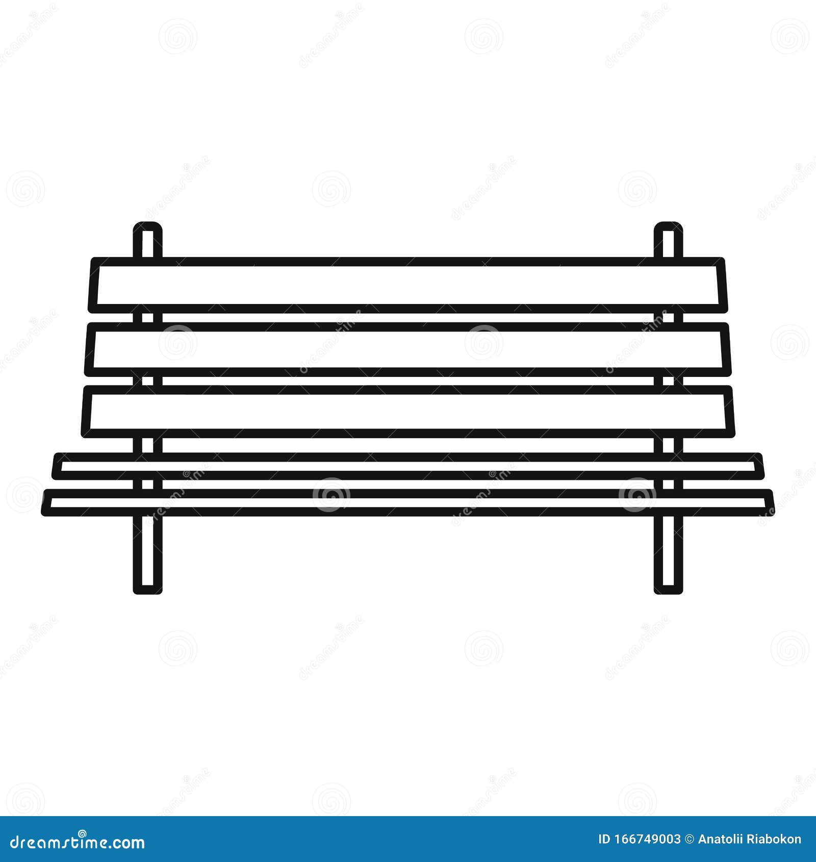 Outdoor Bench Icon, Outline Style Stock Vector - Illustration of ...