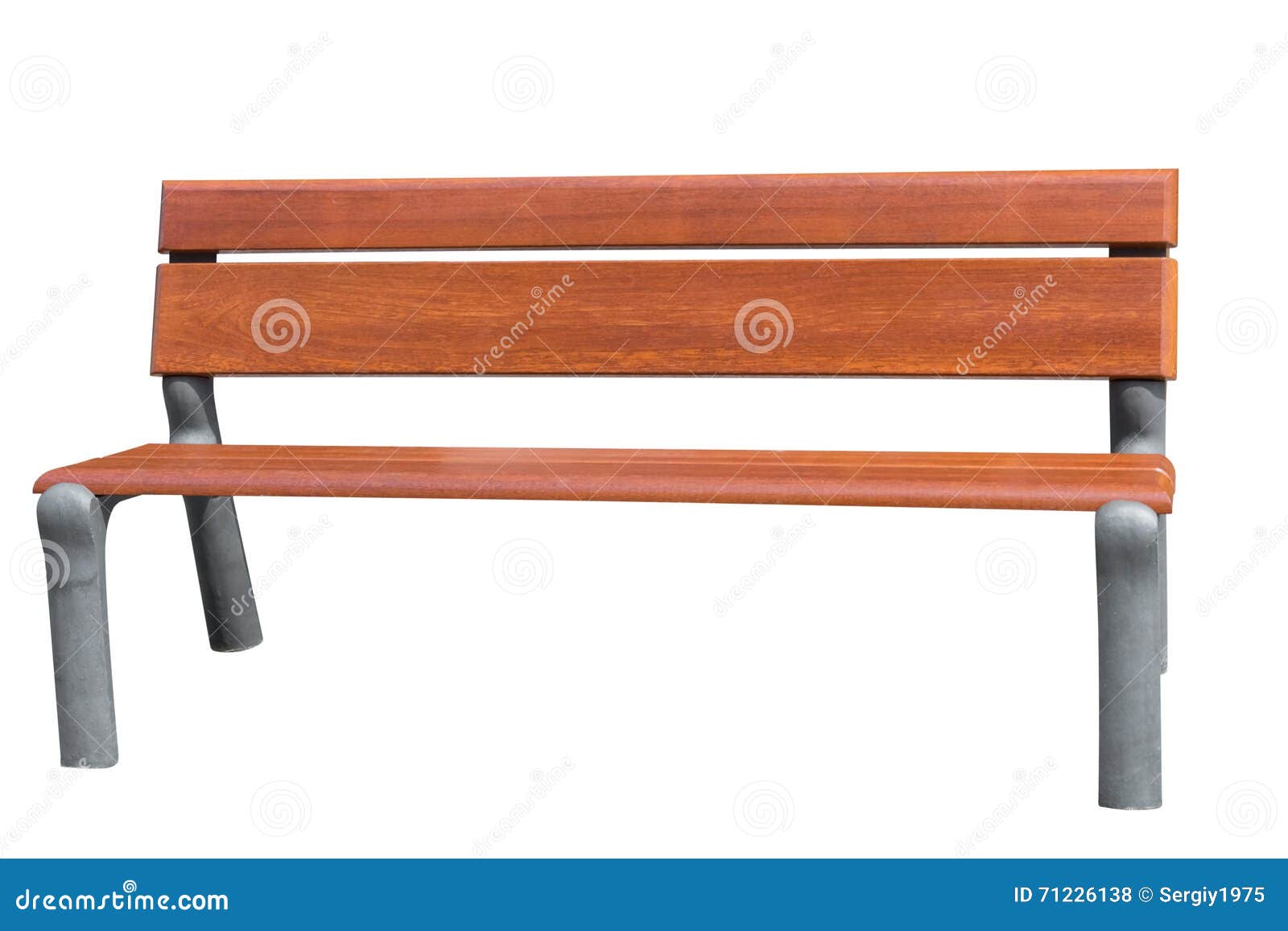 Outdoor Bench Isolated on White Background Stock Photo - Image of ...
