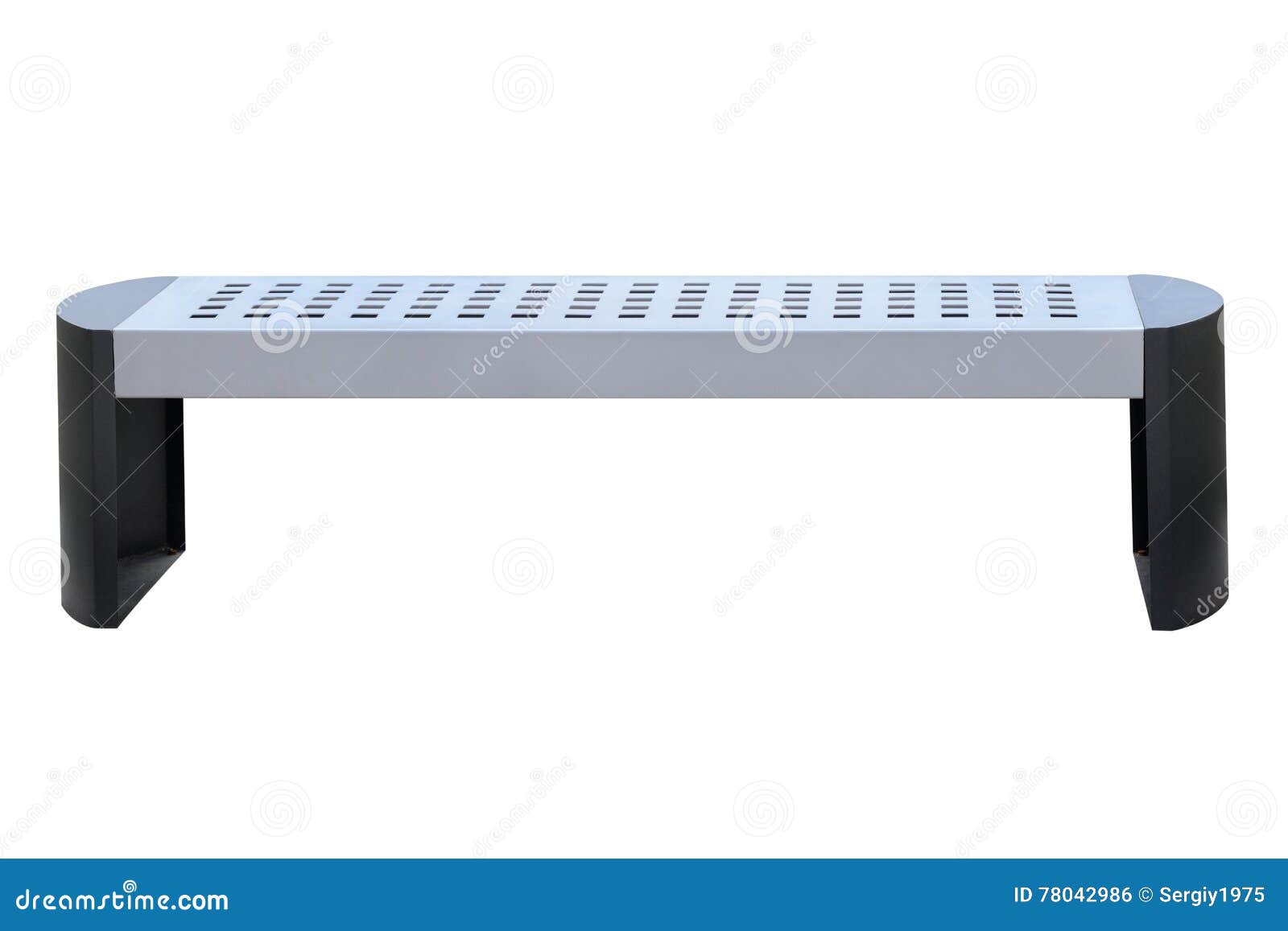 Outdoor Bench Isolated on White Background Stock Photo - Image of plank ...