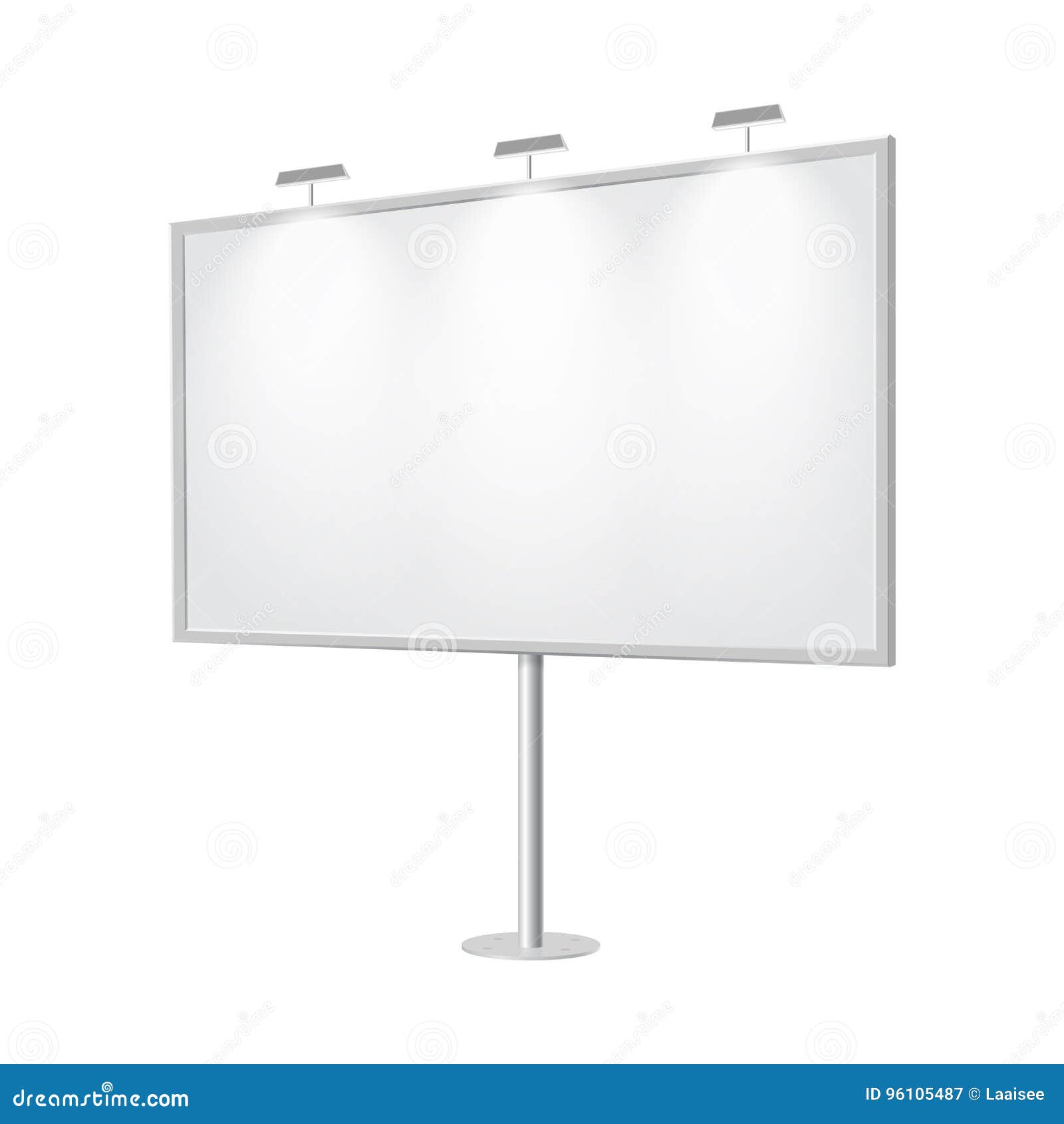 Outdoor Board with Single Stand, in Vector. Blank Billboard with Stock ...