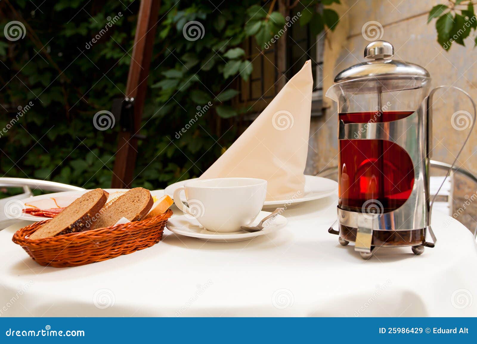 Outdoor Breakfast in the Hotel Stock Image - Image of morning, natural ...
