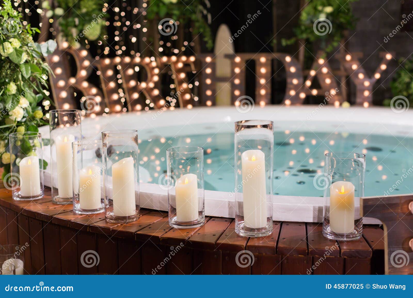 Outdoor Brithday Party Scene Stock Image - Image of feast, flowers ...