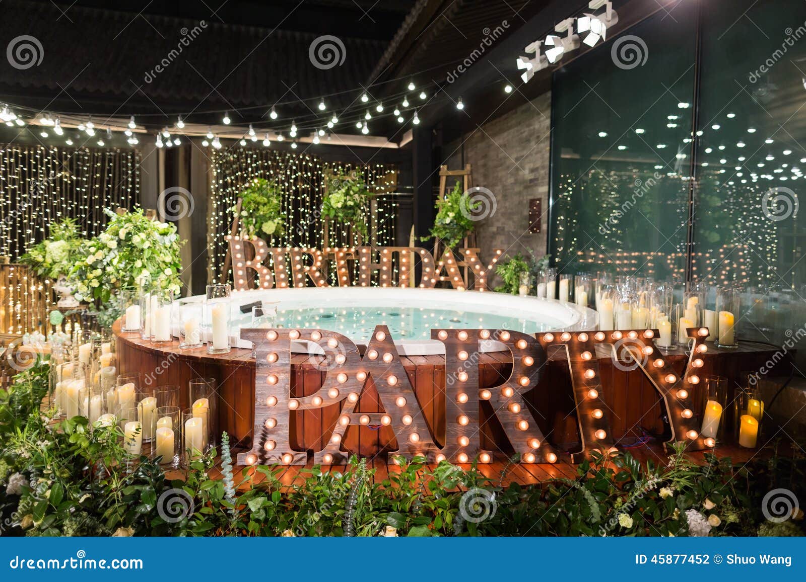 Outdoor Brithday Party Scene Stock Photo - Image of gathering, candle ...