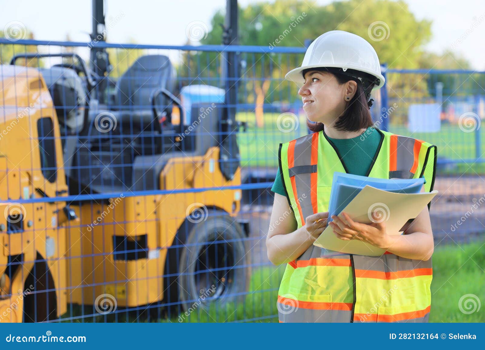 Portrait, Construction Worker And Manager With An Engineer Woman At ...